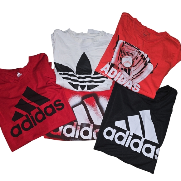 adidas | Shirts & Tops | Adidas Red And White Short Sleeve Tees With ...